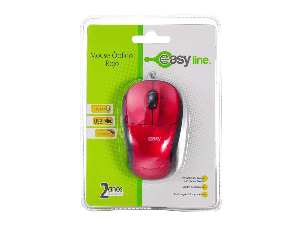 MOUSE OPTICO EASY LINE USB ROJO - CIT Tecnología